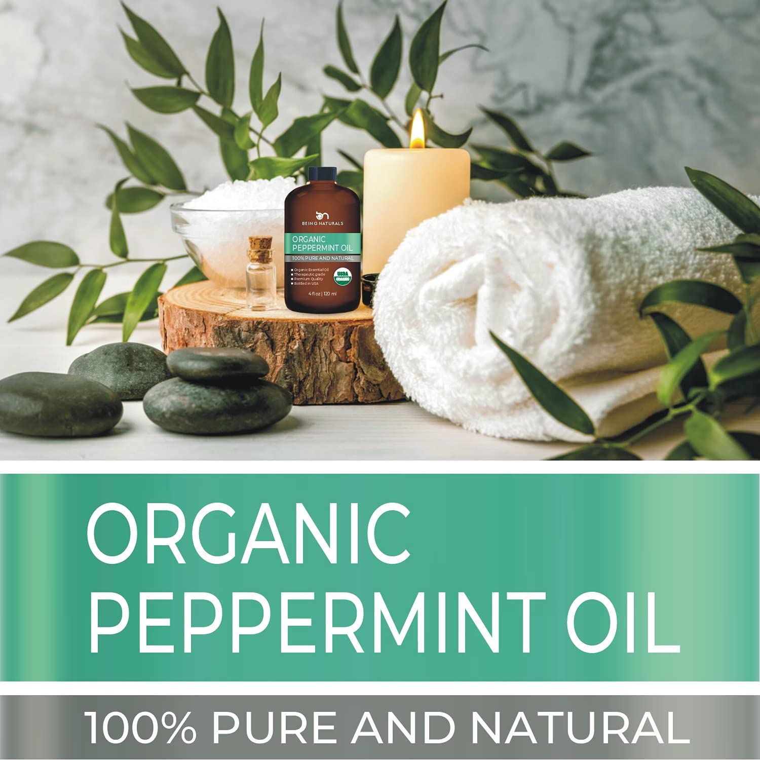 Organic Peppermint Essential Oil - Huge 4 FL OZ - 100% Pure & Natural ...